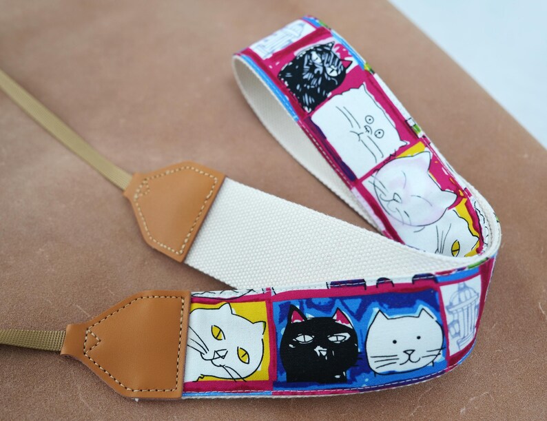 Handmade Camera Strap, Cat Pattern Camera Strap, Camera Strap With ...