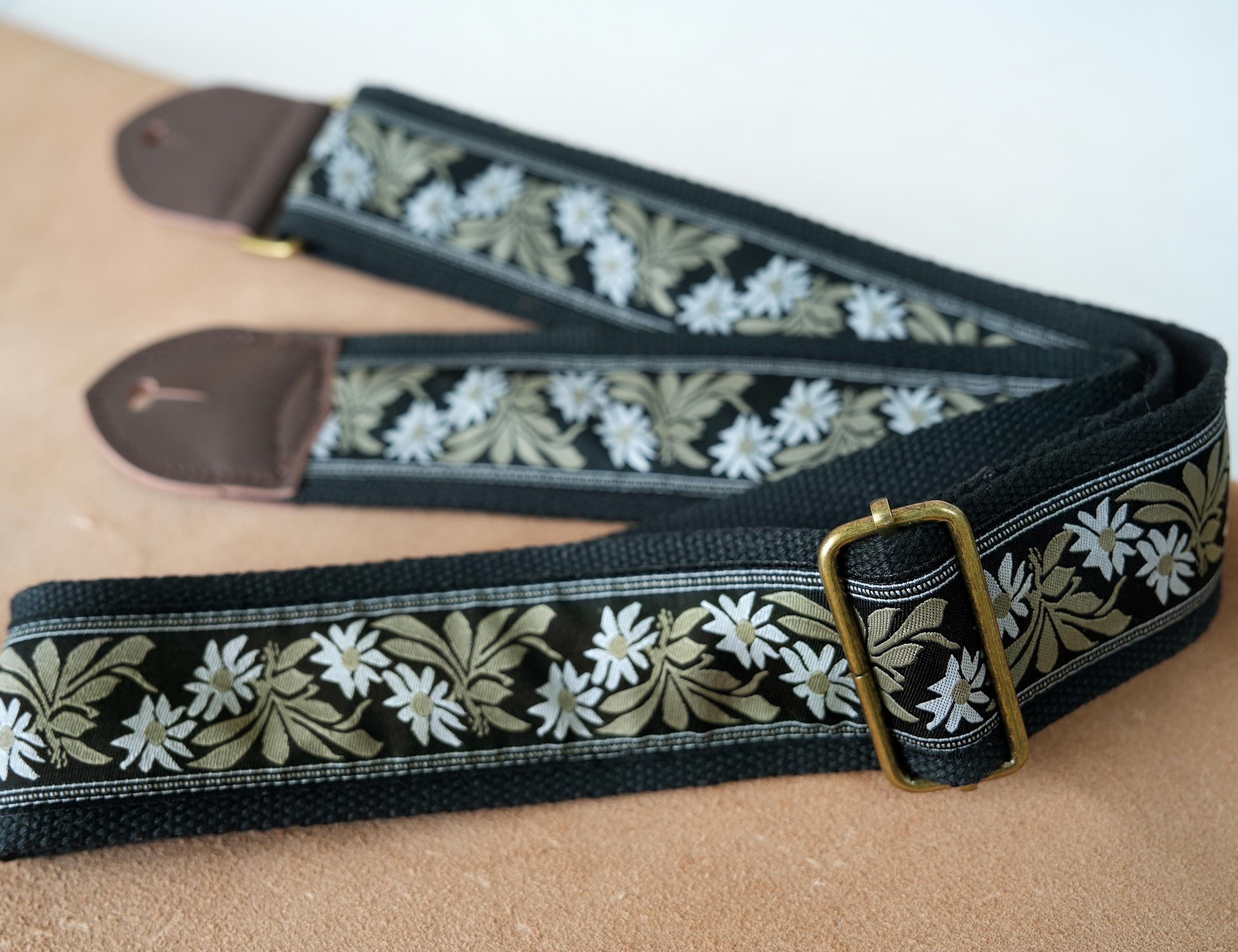 Handcrafted Embroidered Guitar Strap, Universal Strap for Folk Guitar ...