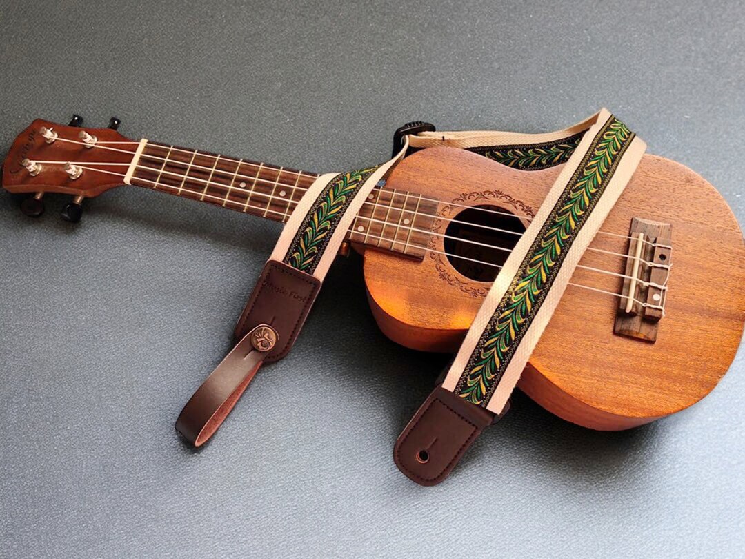 Handcrafted Embroidered Ukulele Strap, Vintage Style Ukulele Strap ...
