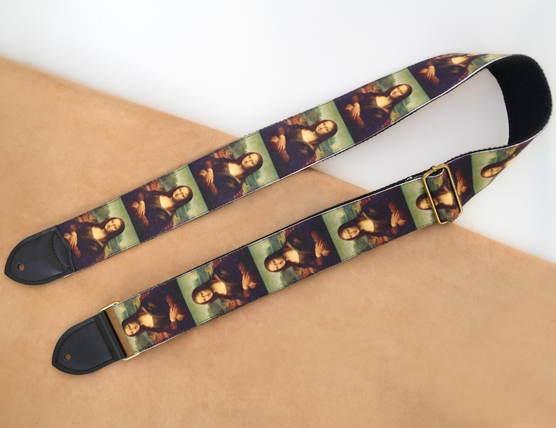 The Mona Lisa by Leonardo Da Vinci Guitar Strap, Personalized Guitar ...