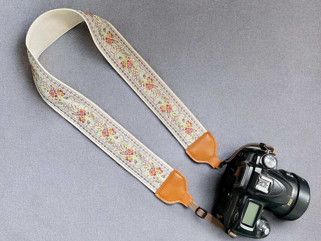 Embroidered Floral Camera Shoulder Strap, Polaroid Camera Strap ...