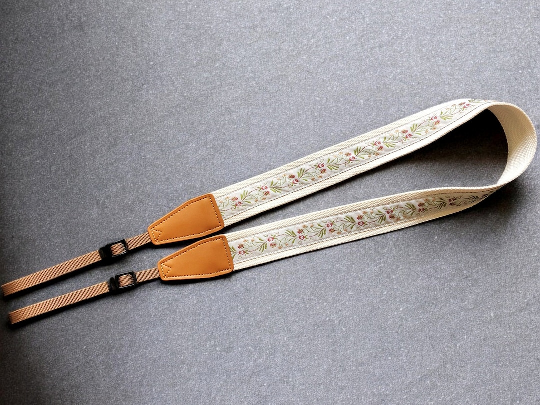 Handcrafted Embroidered Camera Strap, Floral Camera Neck Strap, DSLR ...