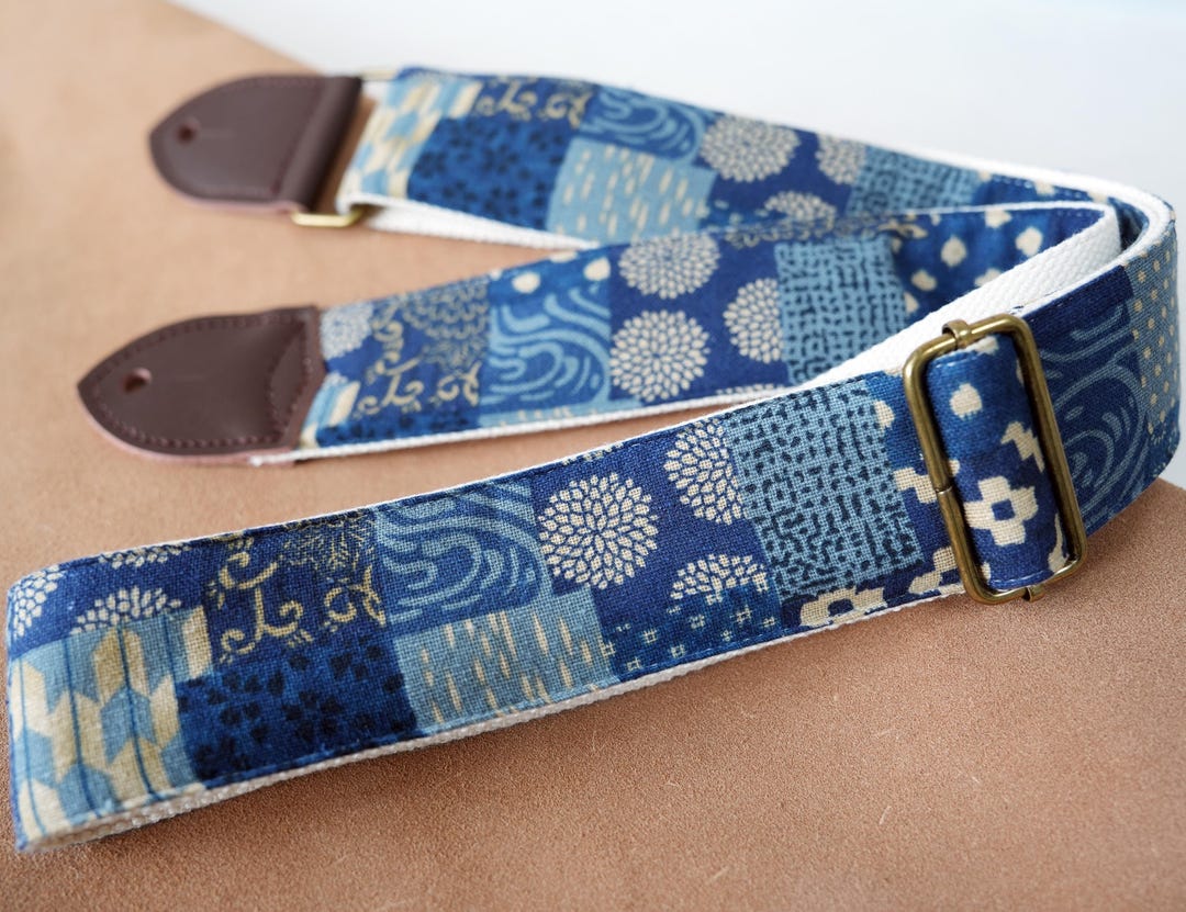 Vintage Style Guitar Strap, Shoulder Strap With Genuine Leather Tips ...