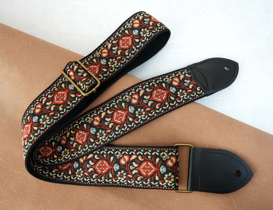 Personalized Guitar Strap With Name, Boho Embroidered Guitar Strap ...