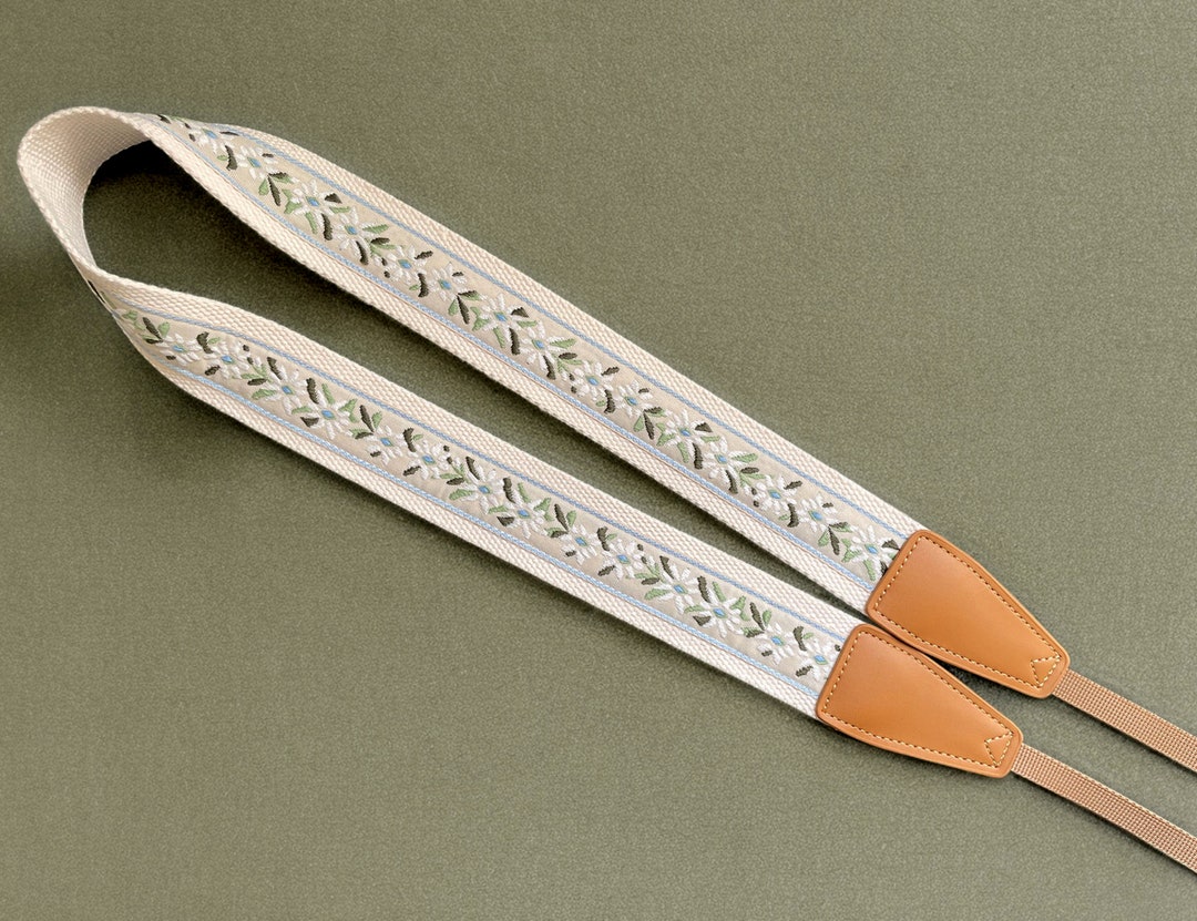 Embroidered Camera Strap, Floral Camera Shoulder Strap, DSLR Camera ...