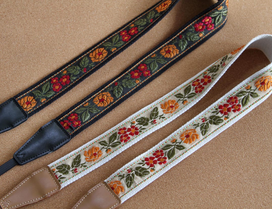Embroidered Camera Strap, Floral Camera Strap, Camera Shoulder Strap ...