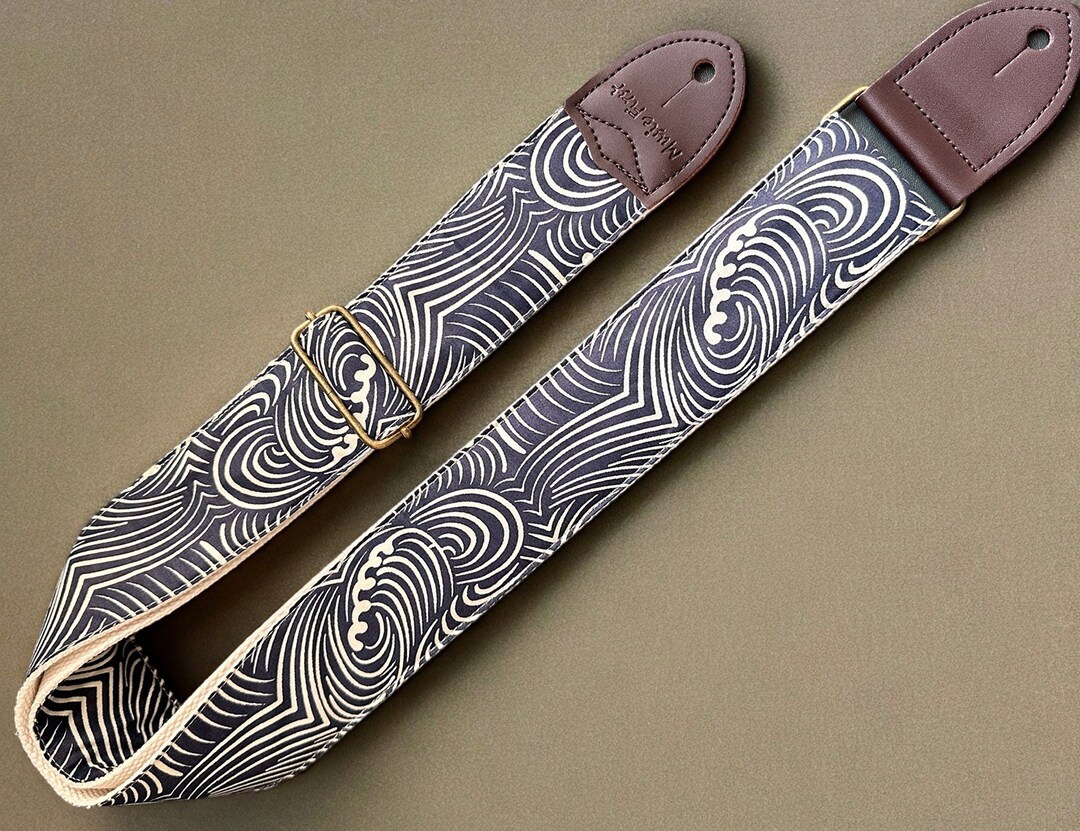 Waves Guitar Strap, Vintage Style Guitar Strap, Adjustable Guitar Strap ...