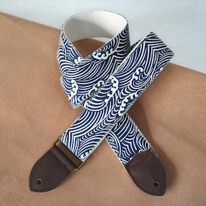 Waves Guitar Strap, Vintage Style Guitar Strap, Adjustable Guitar Strap ...