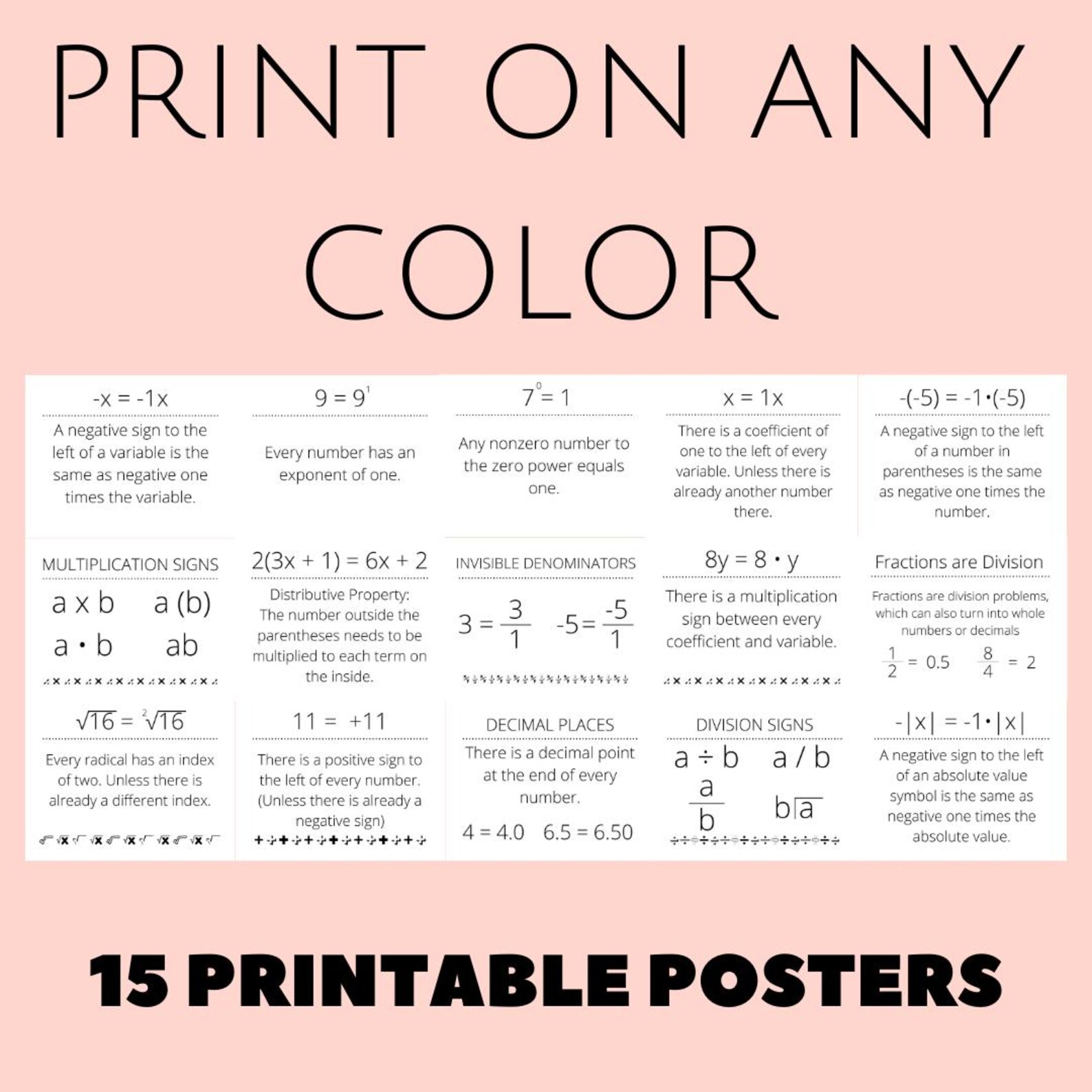 Invisible Math Posters, Math Classroom Decor, Math Classroom Signs ...
