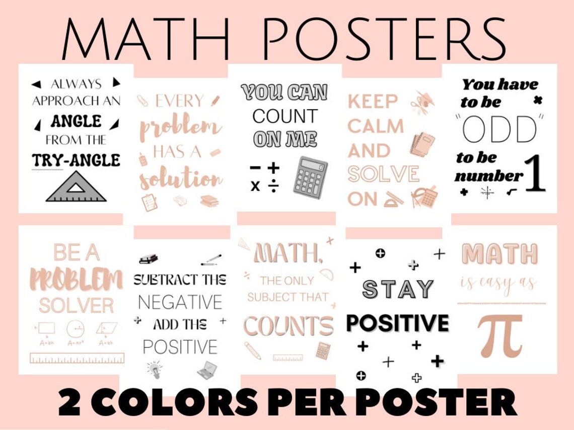 Math Classroom Posters Math Posters Easy and Modern - Etsy