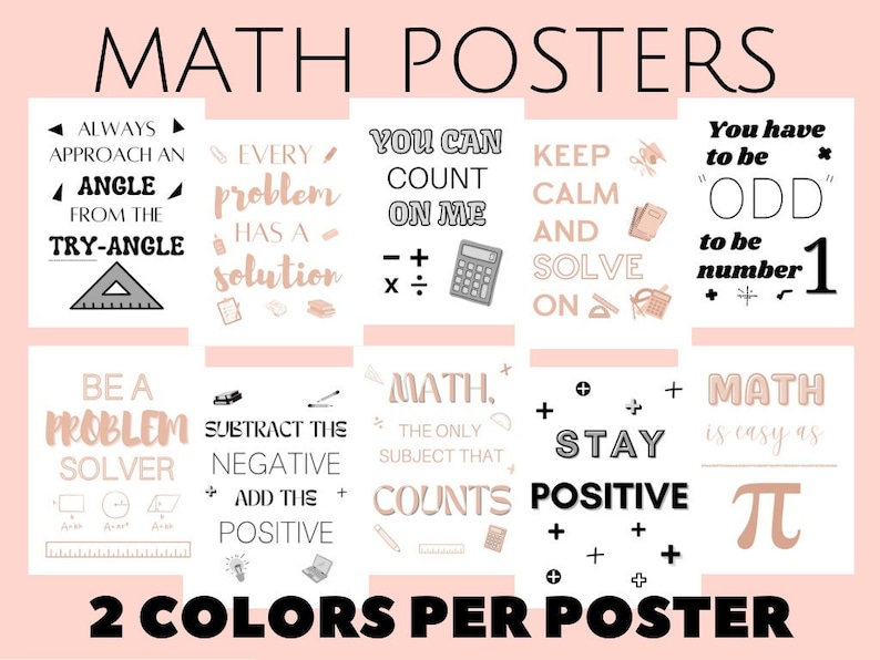 Math Classroom Posters, Math Posters, Easy and Modern Classroom ...