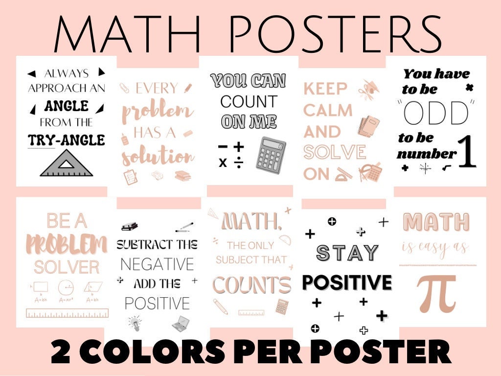 Math Classroom Posters, Math Posters, Easy and Modern Classroom ...