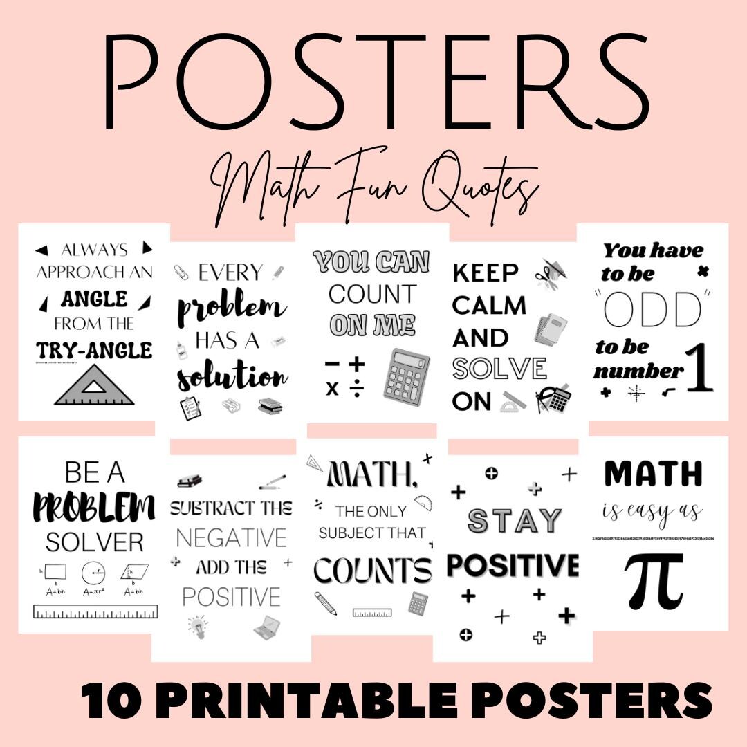 Math Classroom Posters, Math Posters, Easy and Modern Classroom ...