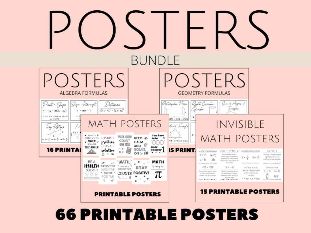 Math Classroom Decor Bundle,math Poster Bundle,math Classroom,math ...