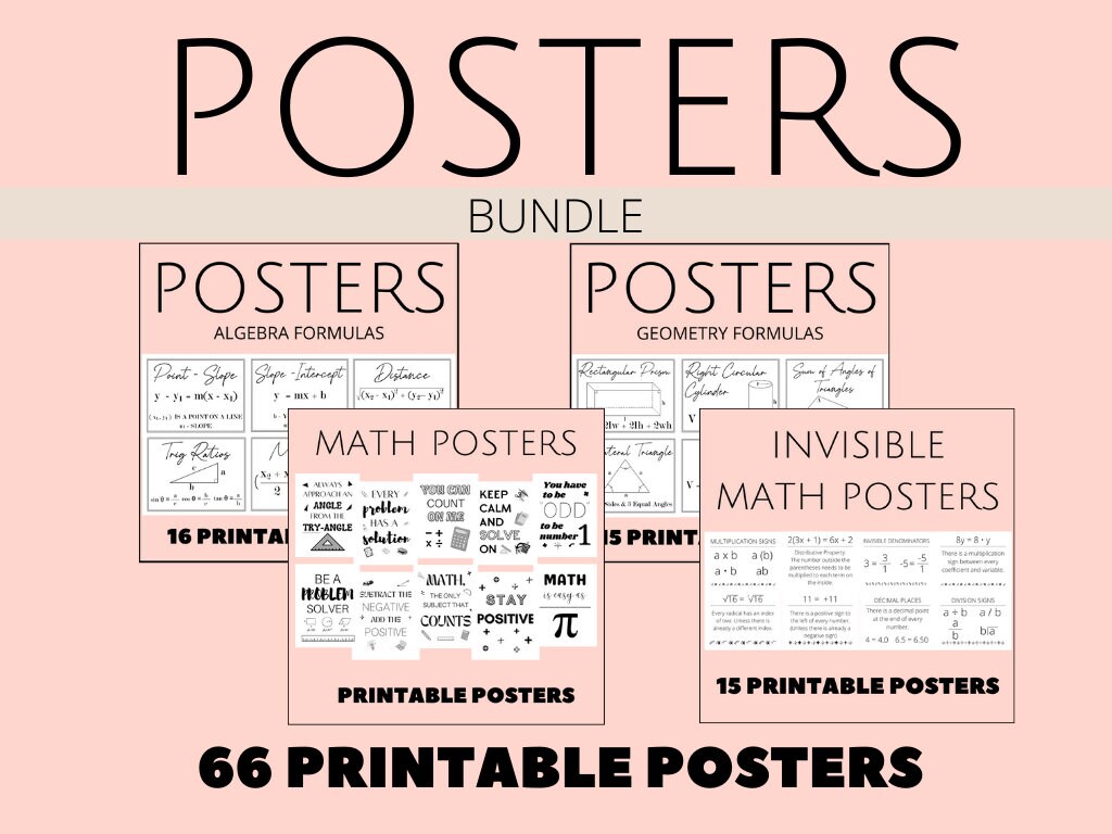 Math Classroom Decor Bundle,math Poster Bundle,math Classroom,math ...