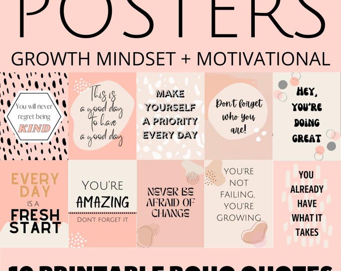 Modern Boho Motivational Classroom Quotes Posters Signs Classroom Decor ...