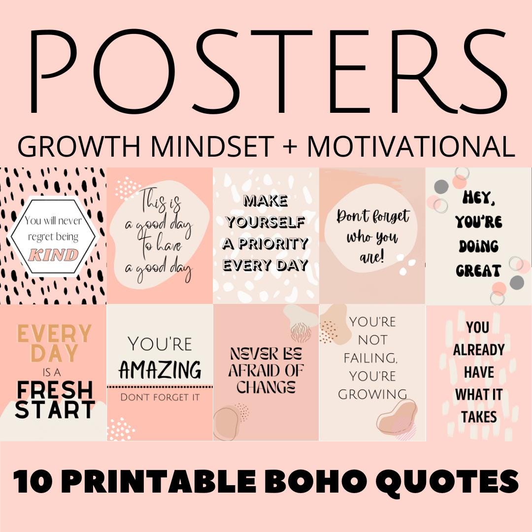 Modern Boho Motivational Classroom Quotes Posters Signs Classroom Decor ...