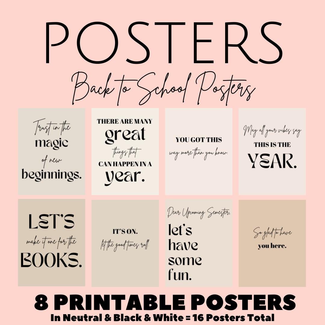 Back-to-school Middle & High School Classroom Decor Posters, Modern ...