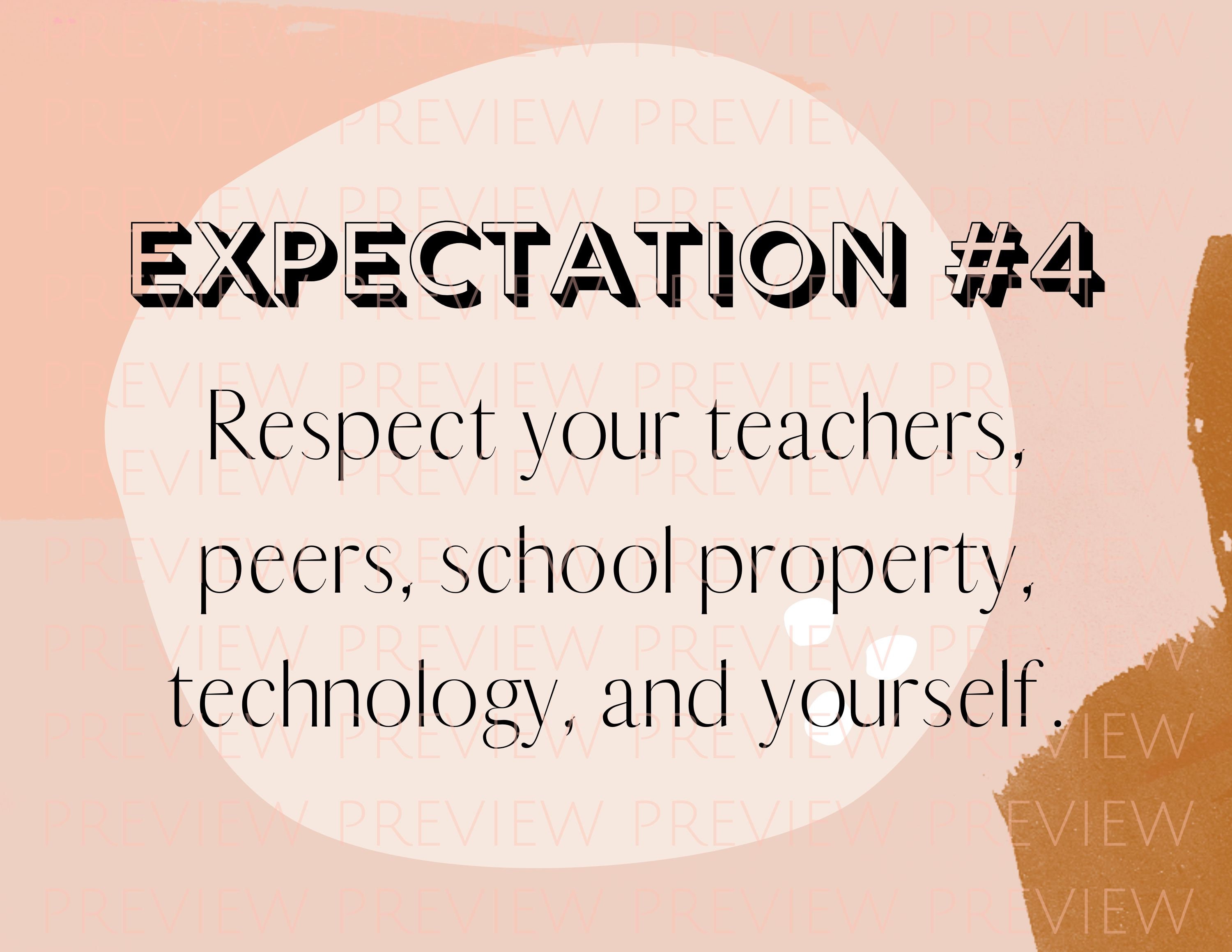 Classroom Expectations Posters, Signs, Boho Modern Rules, Printable ...