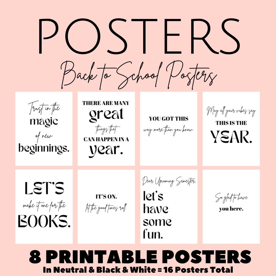 Back-to-school Middle & High School Classroom Decor Posters, Modern ...