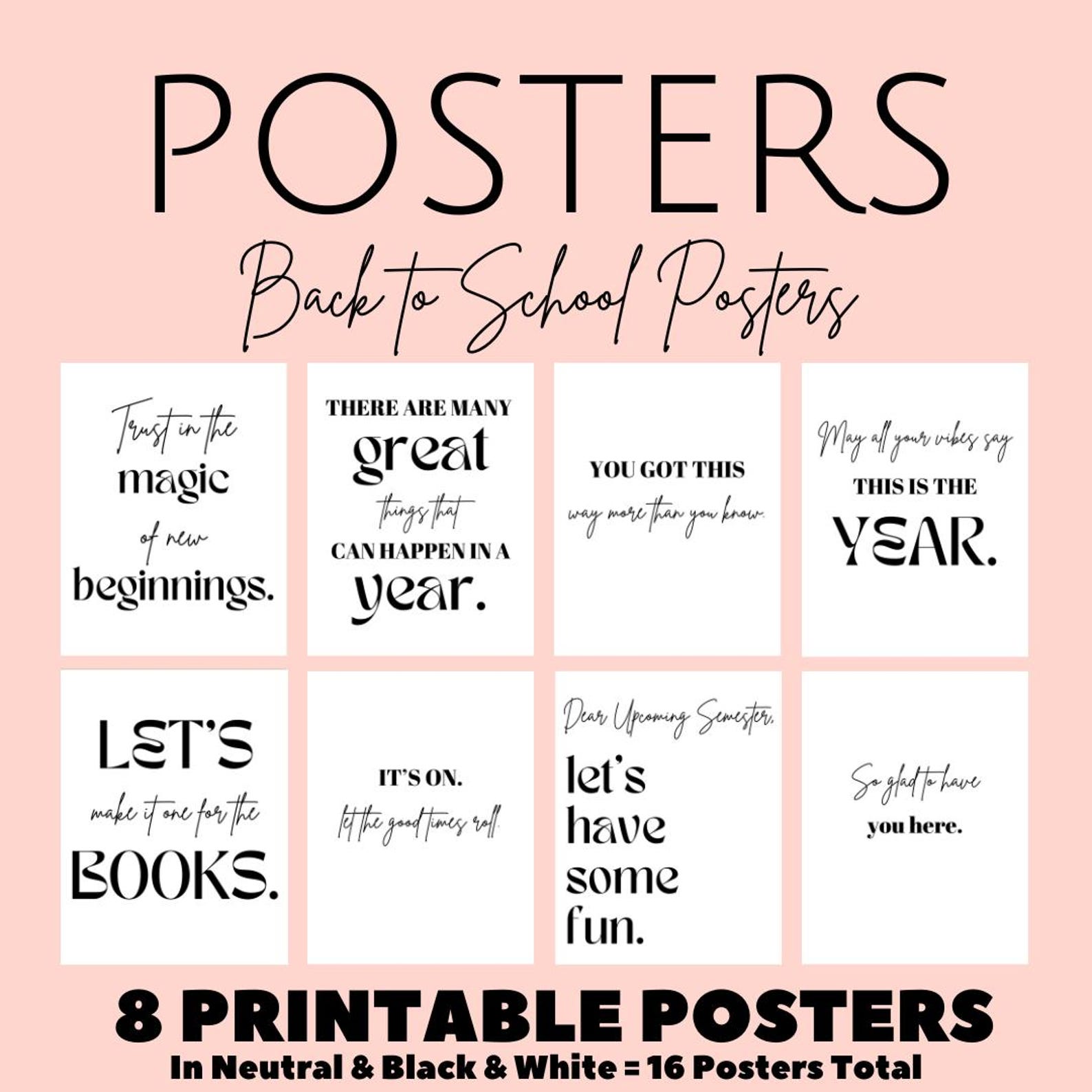 Back-to-school Middle & High School Classroom Decor Posters, Modern ...