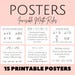 Math Formula Posters, Algebra I, Algebra II, Equations Posters, Area ...