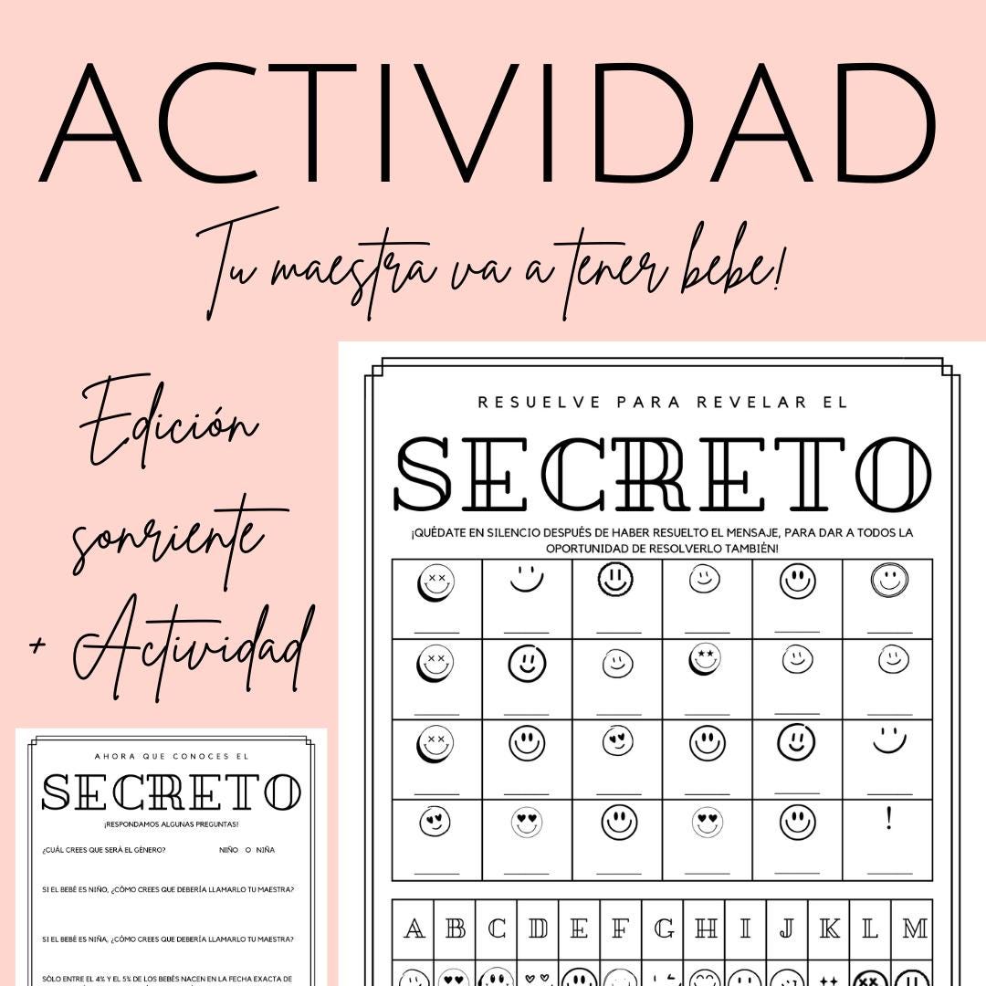 Your Teacher is Having a Baby Pregnancy Announcement in Spanish for ...