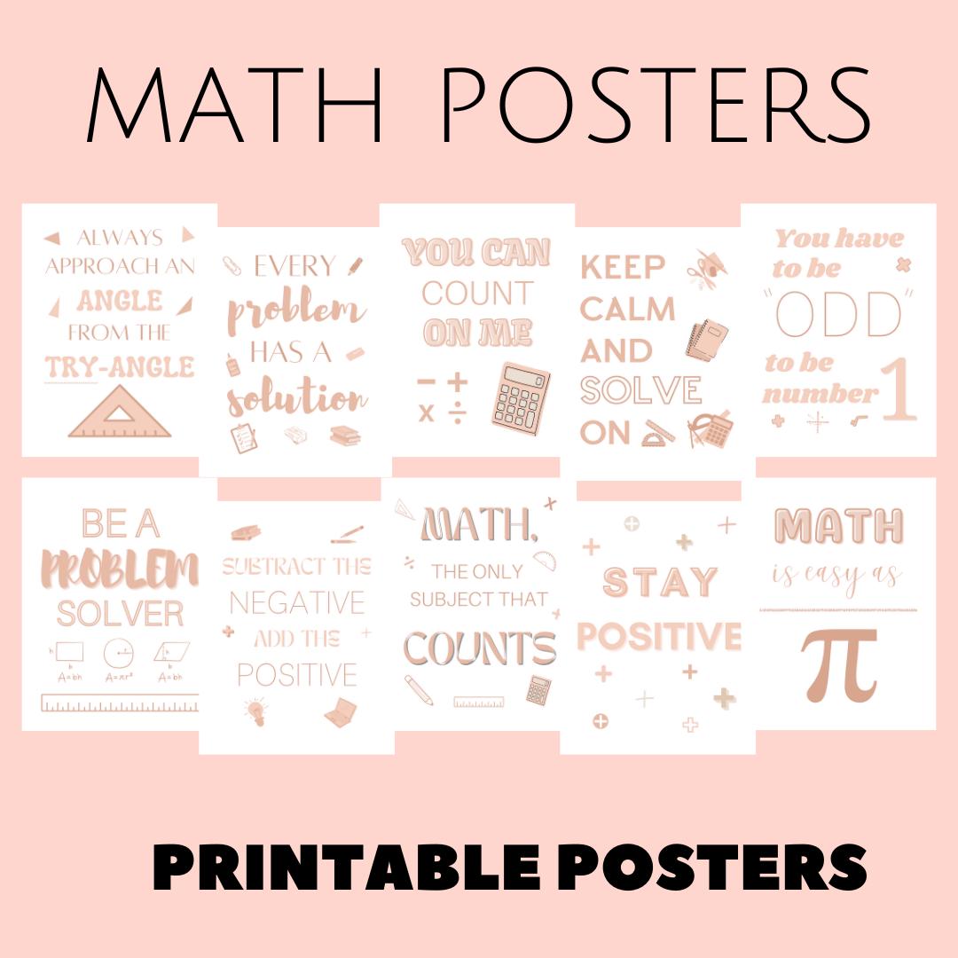 Math Classroom Posters, Math Posters, Easy and Modern Classroom ...