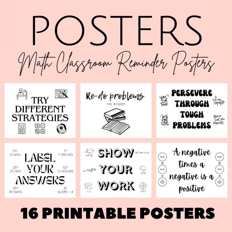 Math Classroom Decor Bundle, Math Poster Bundle, Math Classroom,math ...