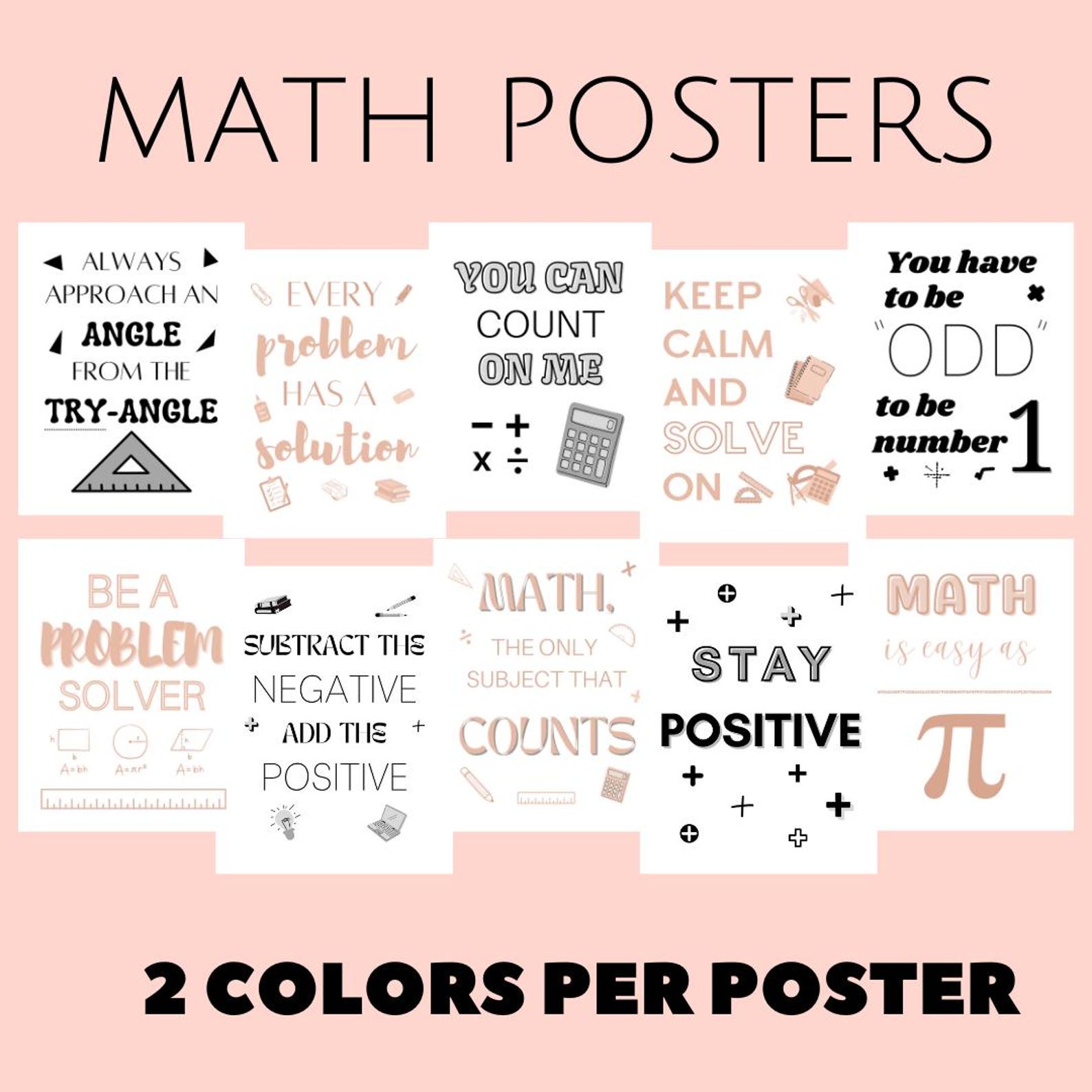 Math Classroom Posters, Math Posters, Easy and Modern Classroom ...