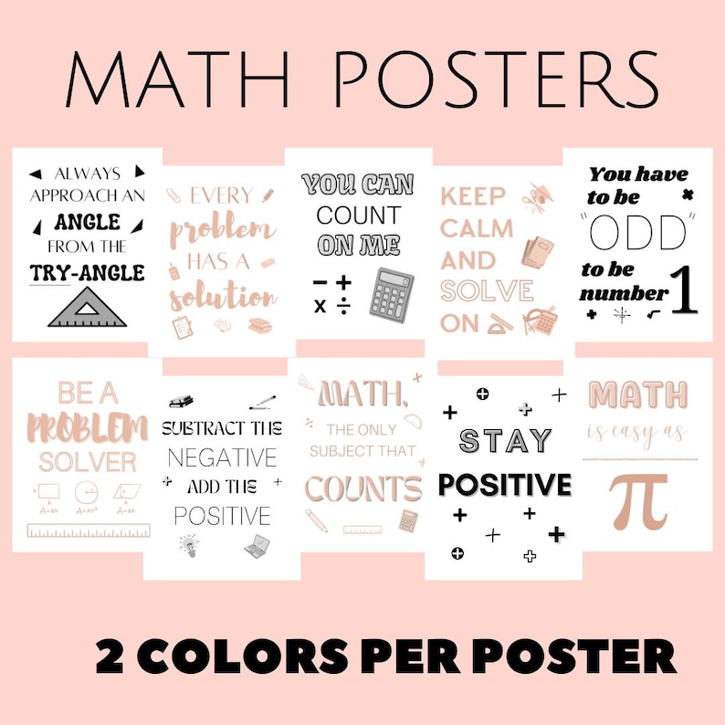 Math Classroom Posters, Math Posters, Easy and Modern Classroom ...
