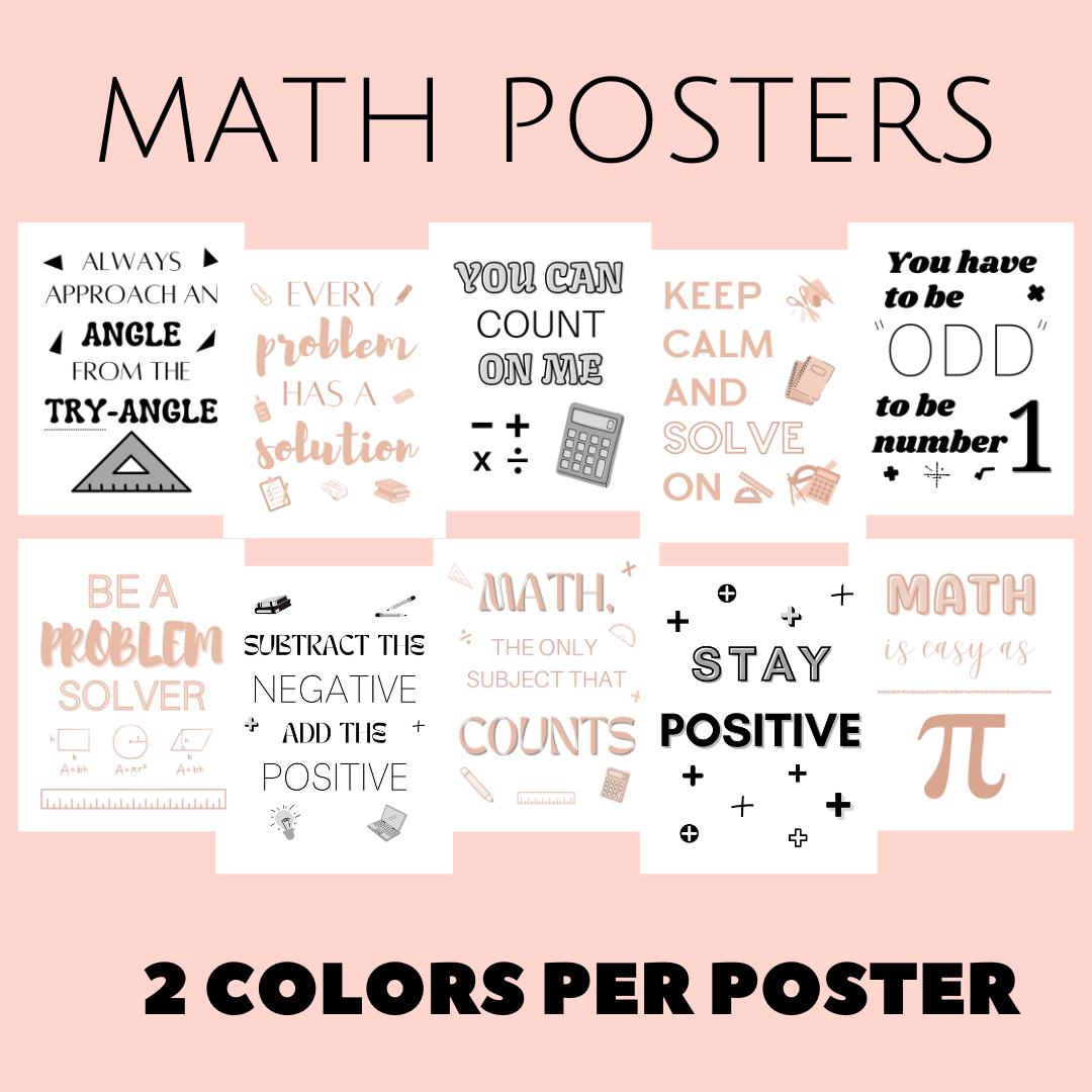Math Classroom Posters, Math Posters, Easy and Modern Classroom ...