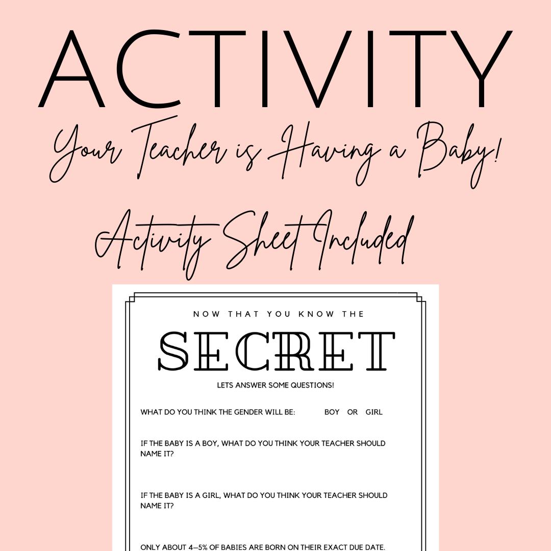 Teacher Pregnancy Announcement Puzzle, Classroom Activity Worksheet ...