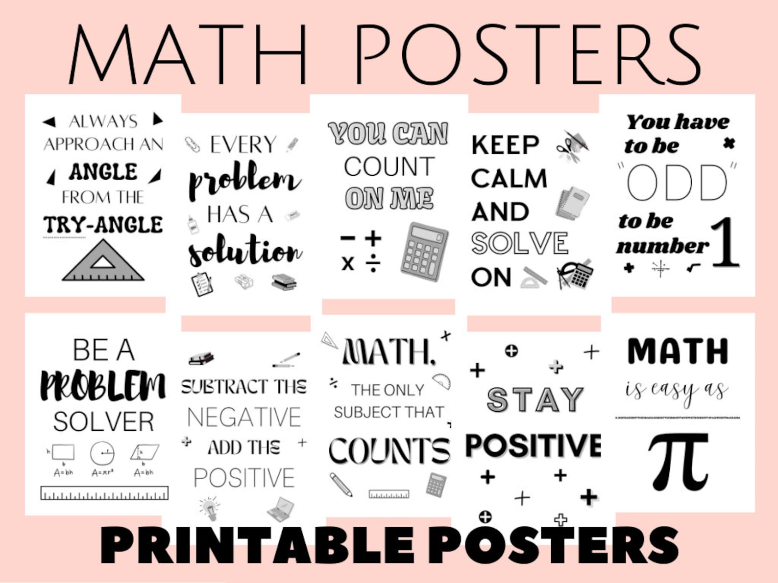 Math Classroom Posters, Math Posters, Easy and Modern Classroom ...