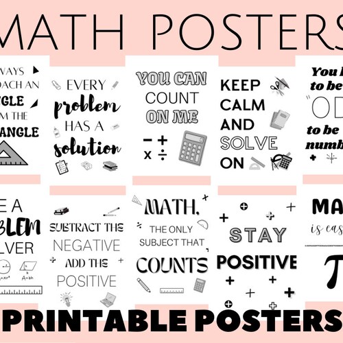 Math Classroom Posters Math Posters Easy and Modern - Etsy
