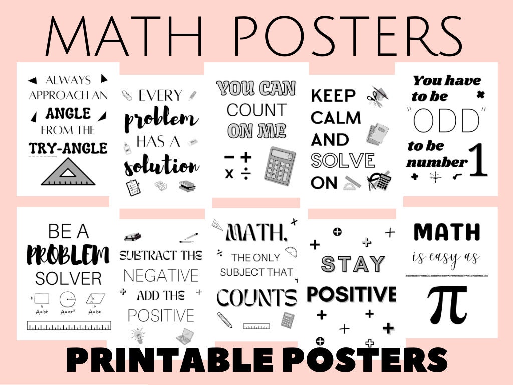 Math Classroom Posters, Math Posters, Easy and Modern Classroom ...
