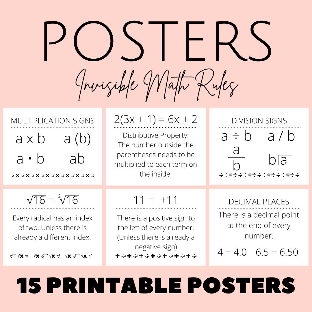 Math Classroom Decor Bundle,math Poster Bundle,math Classroom,math ...