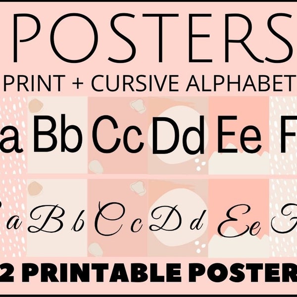 Print and Cursive Alphabet Signs - Etsy