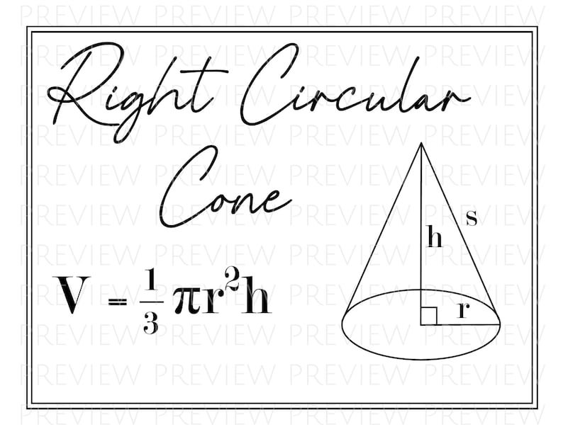 Math Formula Posters, Geometry Formula Posters, Volume Posters, Surface ...
