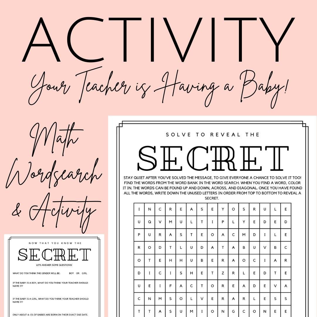 Your Teacher is Having a Baby Puzzle Pregnancy Announcement for ...