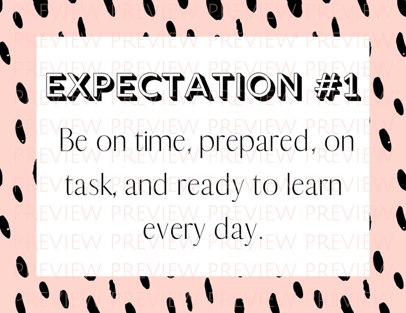 Classroom Expectations Posters, Signs, Boho Modern Rules, Printable ...