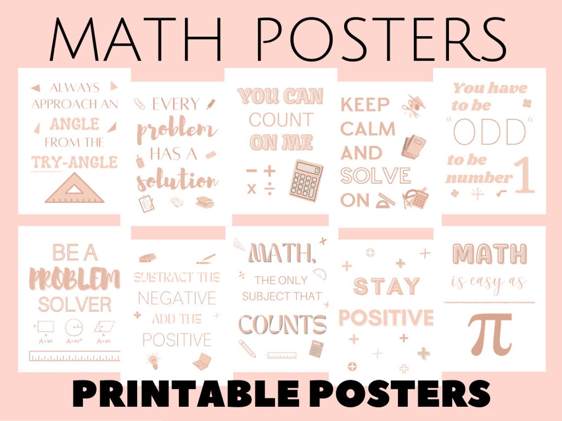Math Classroom Posters Math Posters Easy and Modern - Etsy