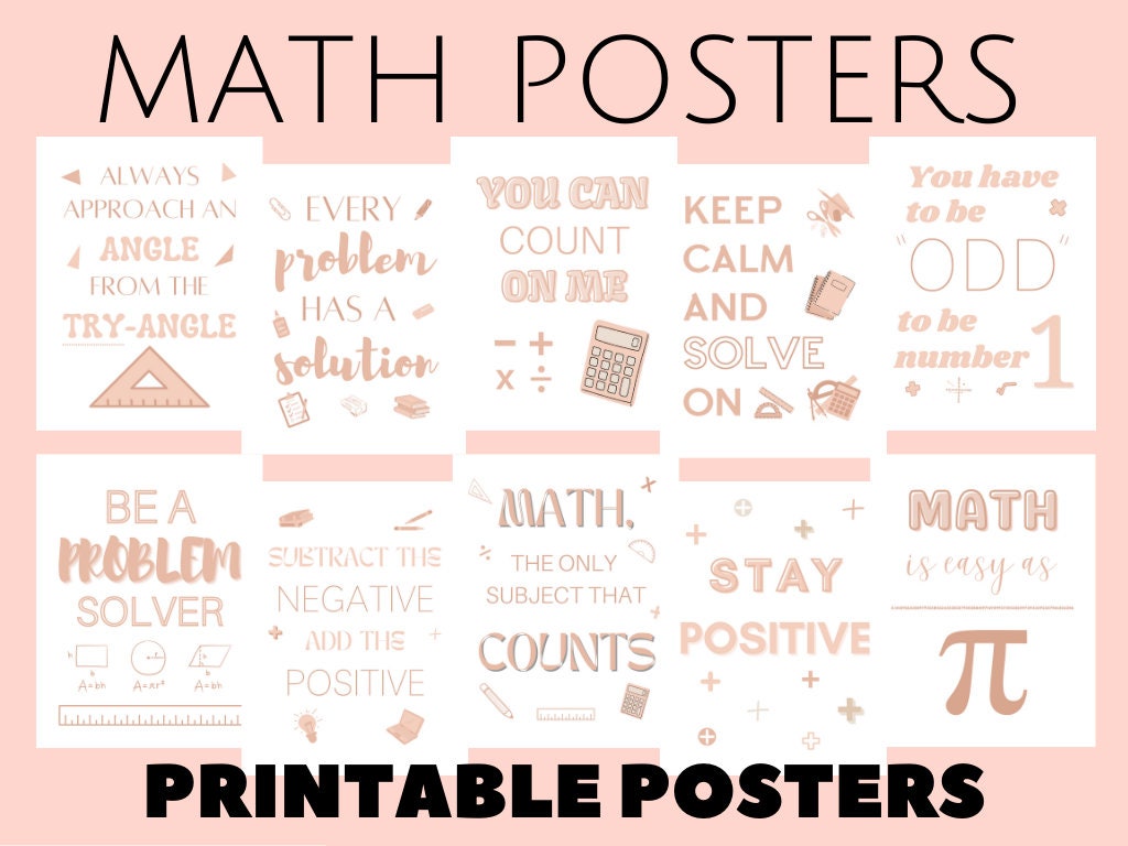Carteles de aula de matemáticas, carteles de matemáticas, decoraciones ...