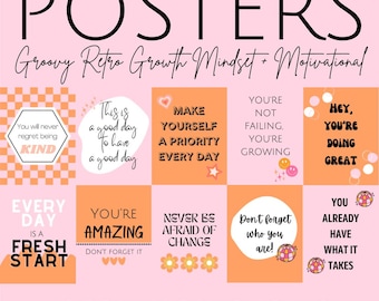 Groovy Retro Motivational Classroom Quotes Posters Signs Classroom ...