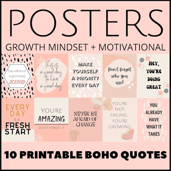 Modern Boho Motivational Classroom Quotes Posters Signs - Etsy