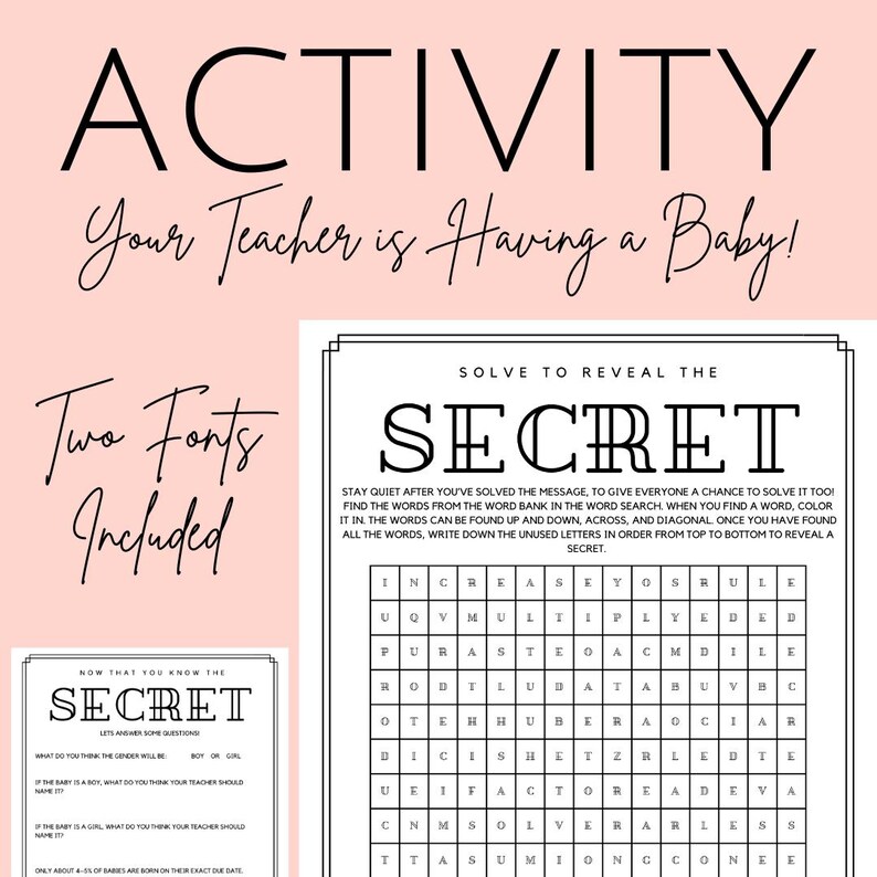 Your Teacher is Having a Baby Puzzle Pregnancy Announcement for ...