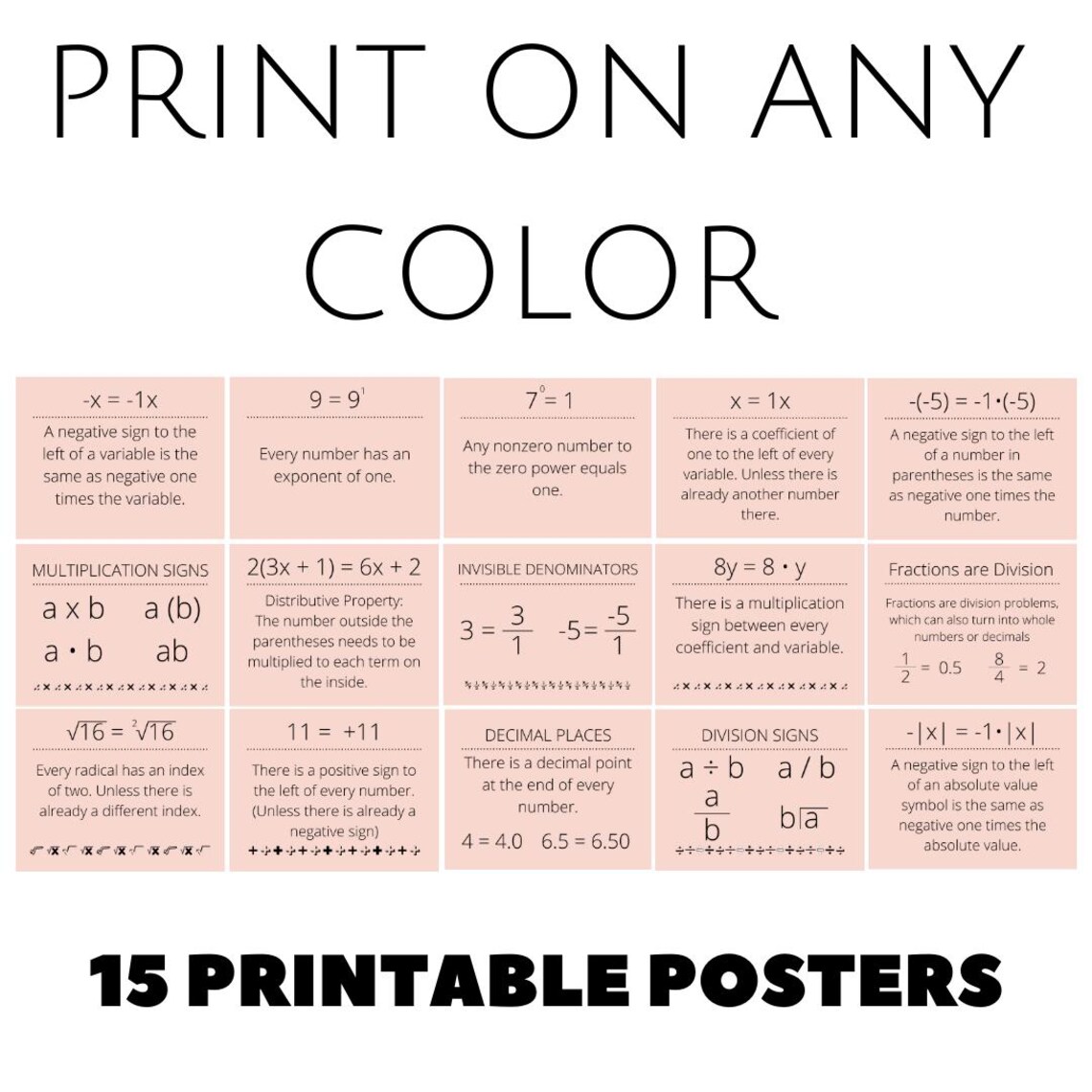 Invisible Math Posters, Math Classroom Decor, Math Classroom Signs ...