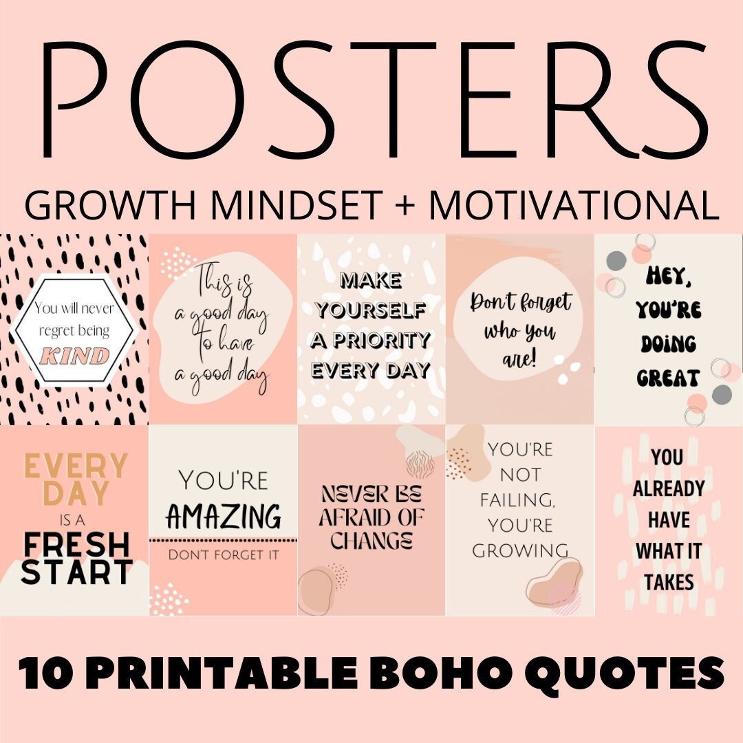 Modern Boho Motivational Classroom Quotes Posters Signs Classroom Decor ...