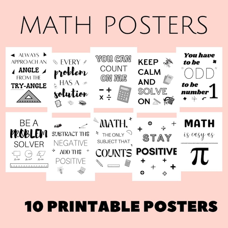 Math Classroom Decor Bundle,math Poster Bundle,math Classroom,math ...