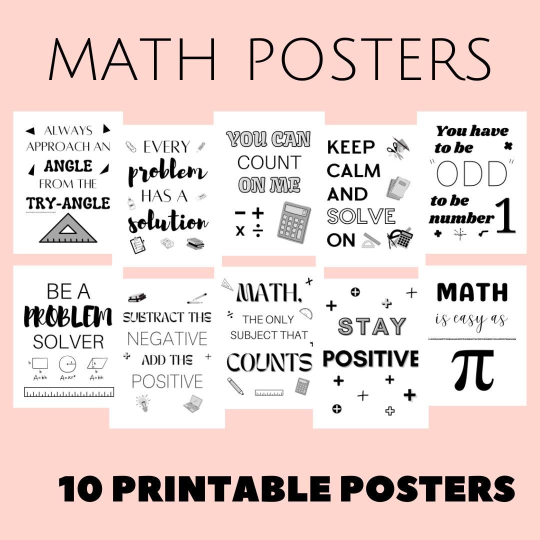 Math Classroom Decor Bundle,math Poster Bundle,math Classroom,math ...